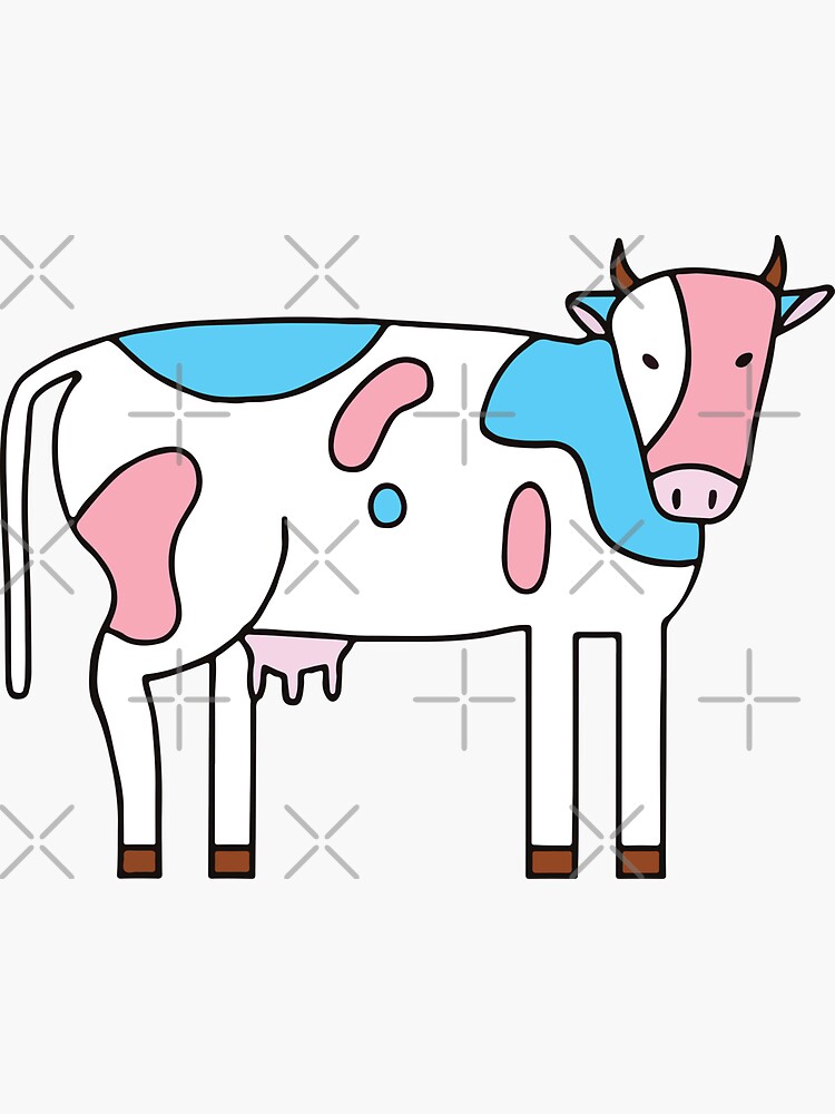 "Subtle Trans Pride Flag Colors Cow" Sticker for Sale by Softsi | Redbubble