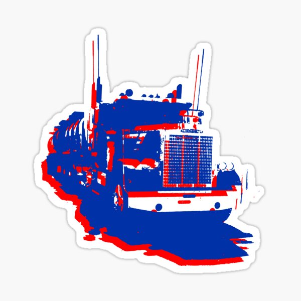 "Freightliner classic 1980s big rig truck monoblock red, white and blue ...