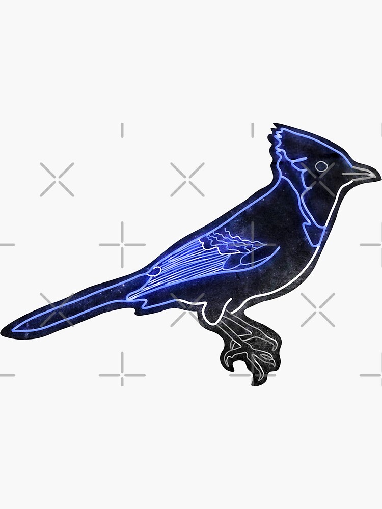 " Neon Design of a Blue Jay" Sticker for Sale by designsasstultd ...