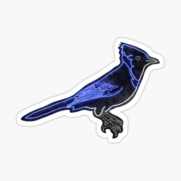 " Neon Design of a Blue Jay" Sticker for Sale by designsasstultd ...