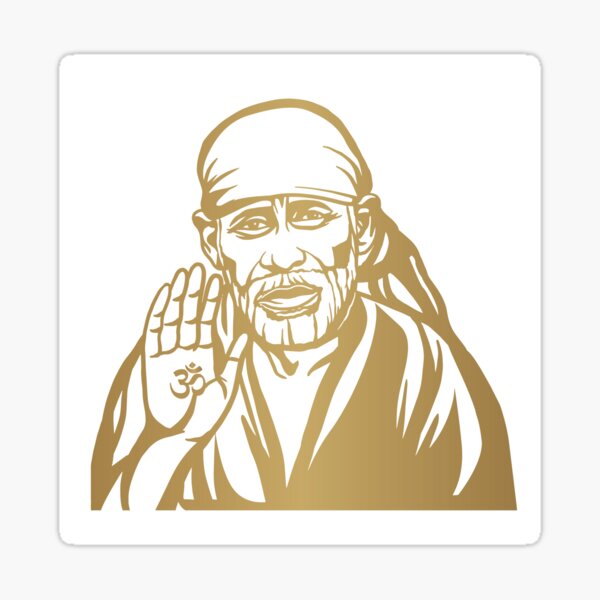 "Sai Baba Poster" Sticker for Sale by artOselect | Redbubble