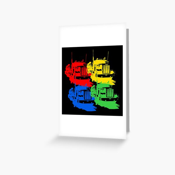 "Freightliner classic 1980s big rig truck monoblock multi" Greeting ...