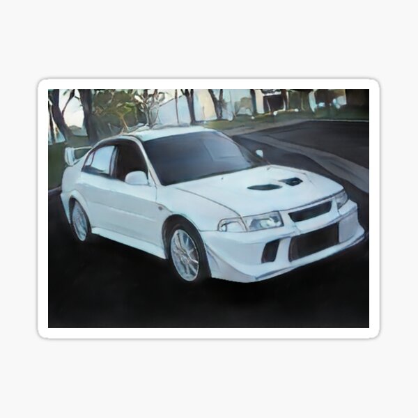"Mitsubishi Lancer EVO 6 - Cartoon Design" Sticker for Sale by ...