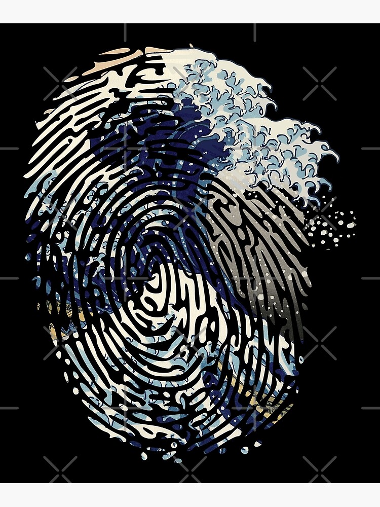 "The Great Wave Off Kanagawa Fingerprint" Poster for Sale by ...