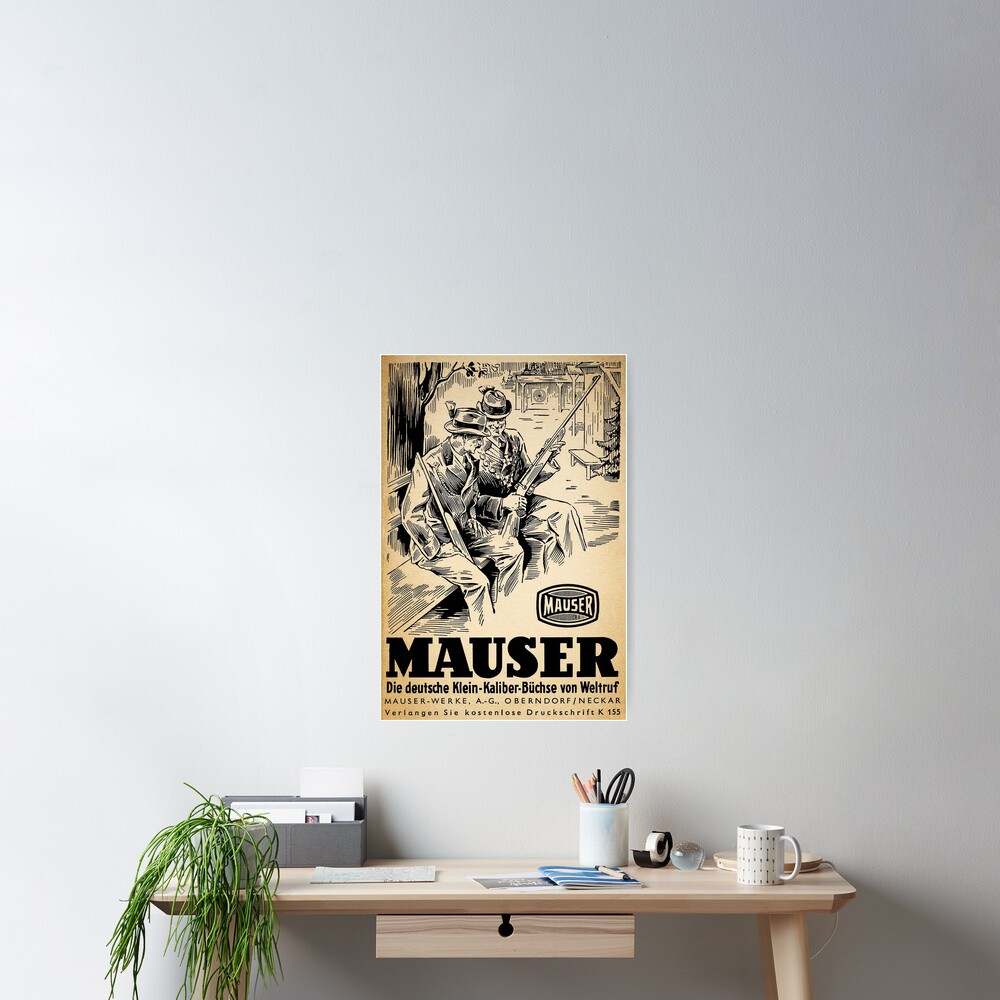 "gun hunting mauser riffle vintage " Poster for Sale by niksy | Redbubble