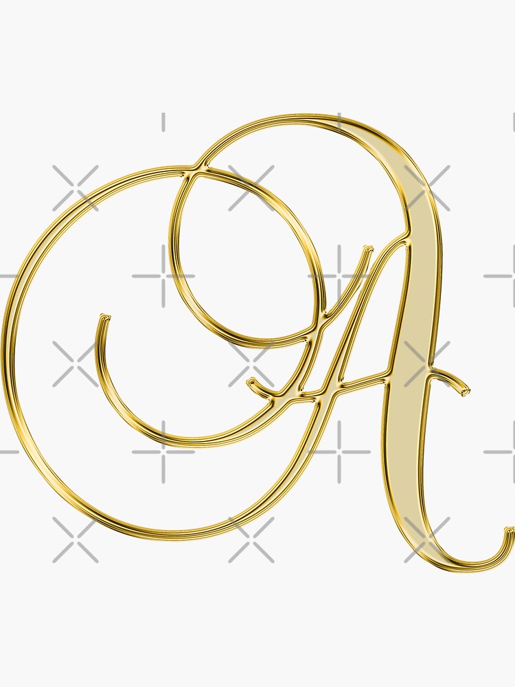 "Letter A in Gold, Alphabet A" Sticker for Sale by Fashionxj | Redbubble