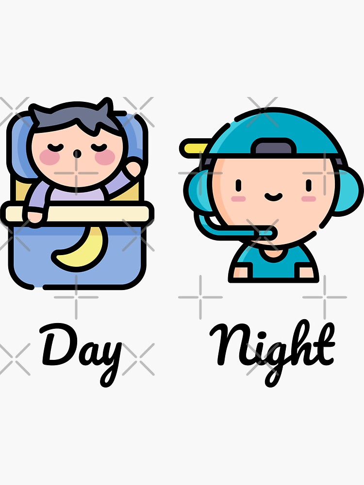 "cute Sleeping By Day Gaming By Night Gamer routine" Sticker for Sale ...