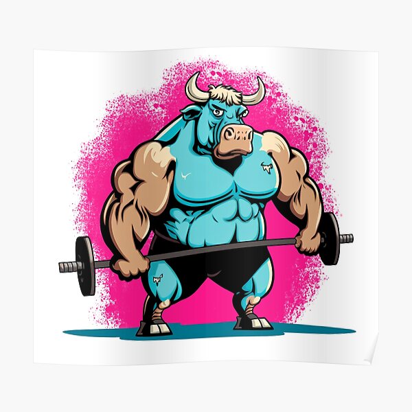 "Bodybuilder Bull " Poster for Sale by Bondoboxy | Redbubble