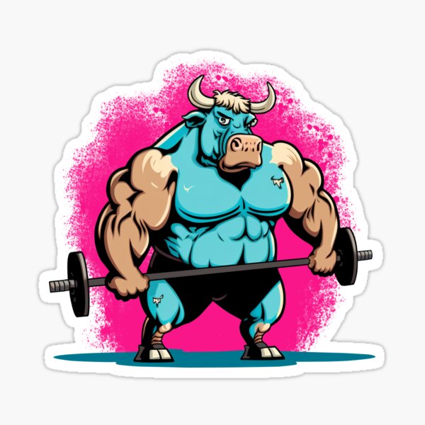 "Bodybuilder Bull " Sticker for Sale by Bondoboxy | Redbubble