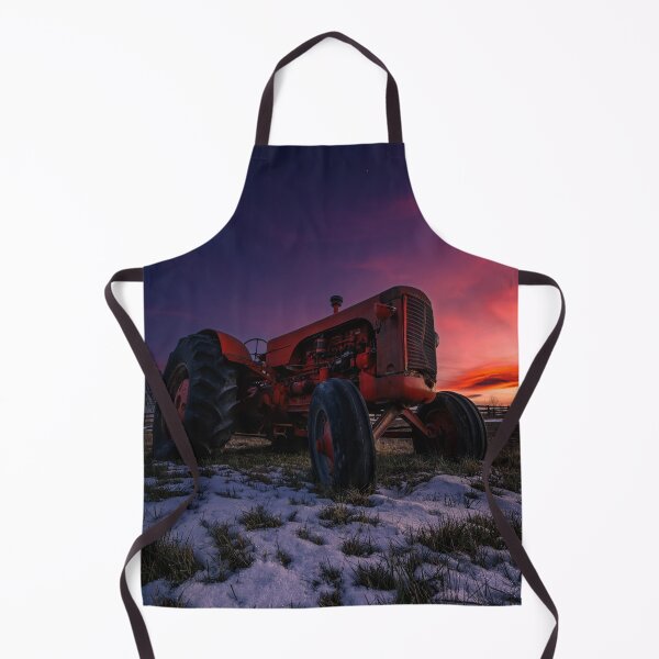 "Red Case Tractor Sunset - vertical" Apron for Sale by Christopher ...