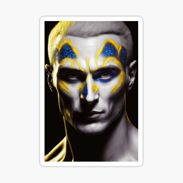 "Man in Silver Body Paint" Sticker for Sale by EHouseArt | Redbubble