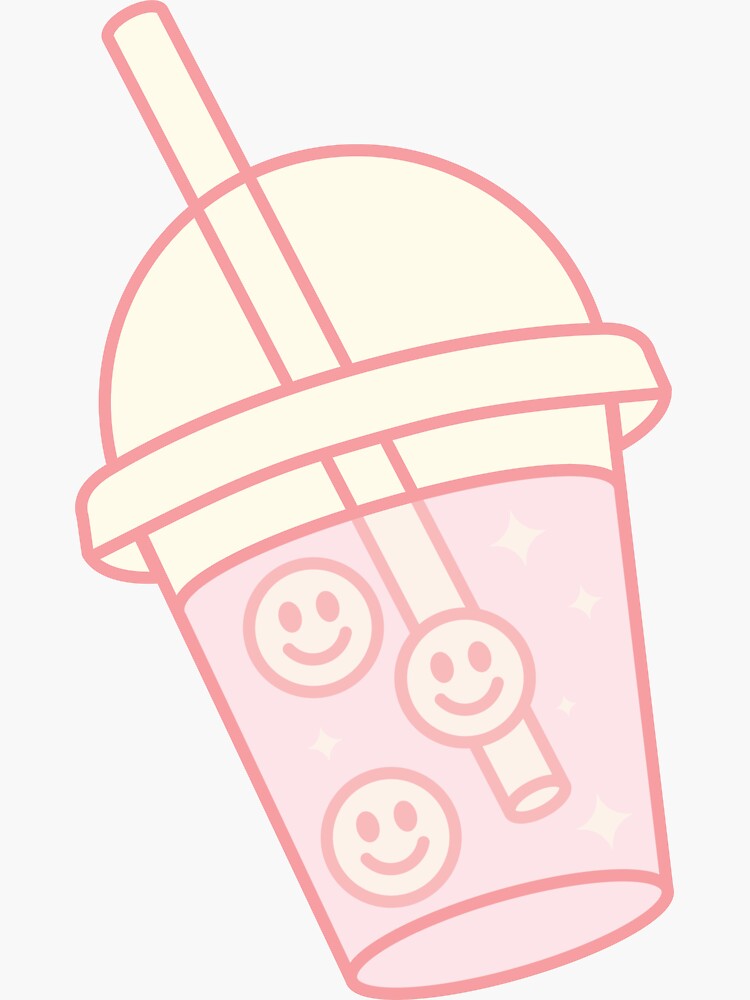 "Pink Smiley Boba" Sticker for Sale by AlyshaNewton | Redbubble