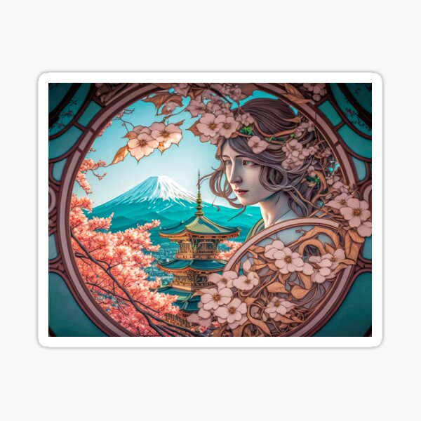 "Japan Portraits #1" Sticker for Sale by Namo-Art | Redbubble