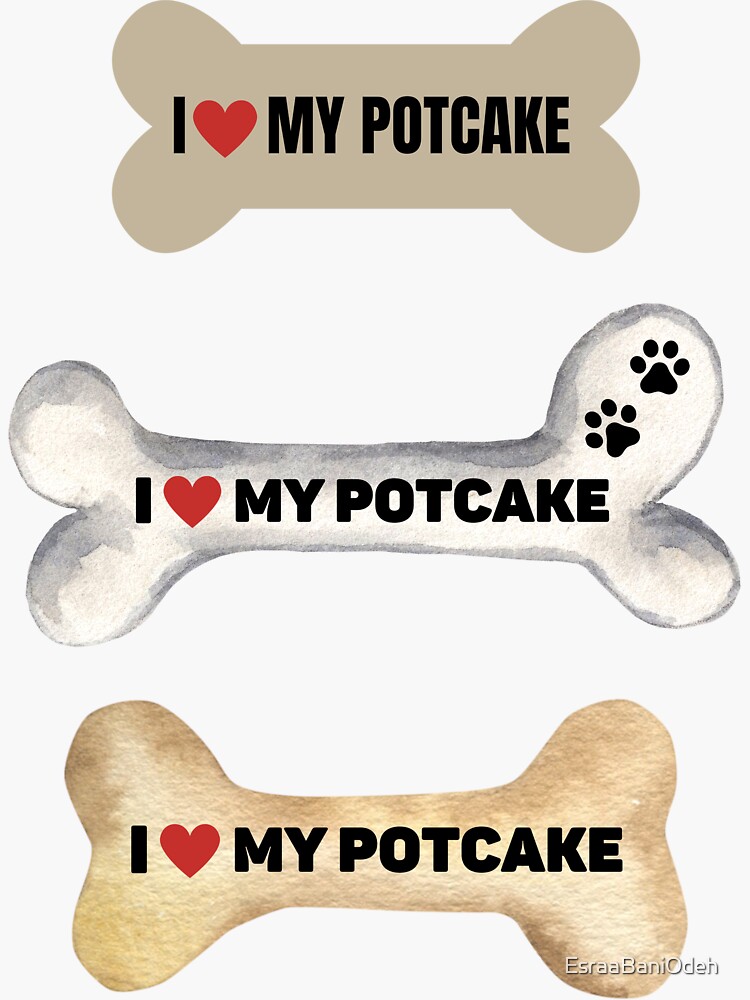 " I Love My Potcake Pack " Sticker for Sale by EsraaBaniOdeh | Redbubble