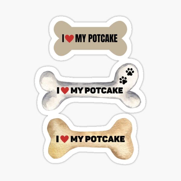 " I Love My Potcake Pack " Sticker for Sale by EsraaBaniOdeh | Redbubble