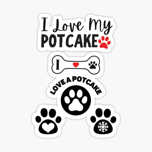 " I Love My Potcake Pack " Sticker for Sale by EsraaBaniOdeh | Redbubble