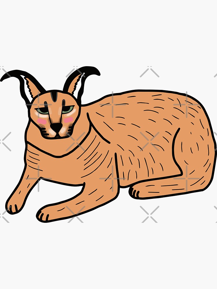 "Big Floppa Female Caracal Blushing " Sticker for Sale by Softsi ...