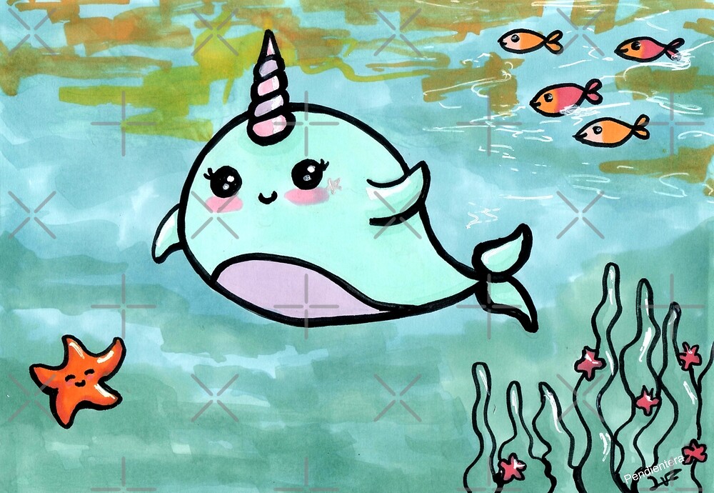"Narwhal kawaii" by Pendientera | Redbubble