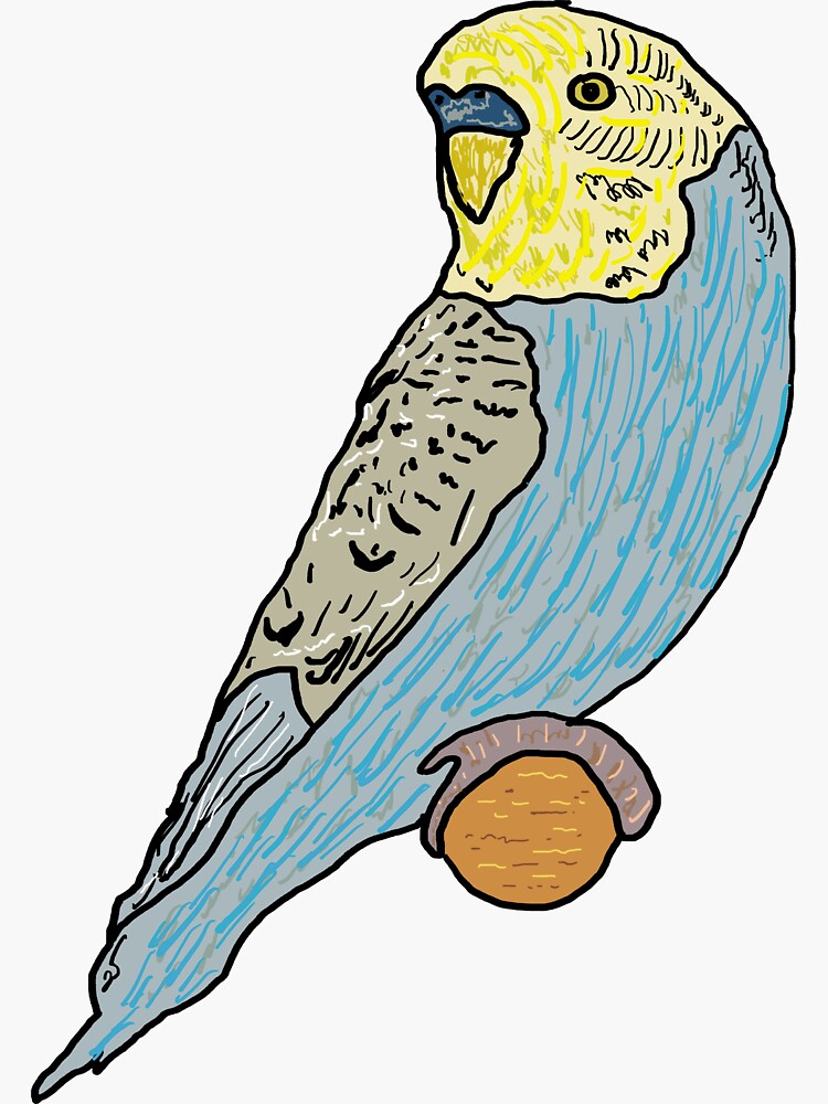 "Budgie" Sticker for Sale by Mark-Ewbie | Redbubble