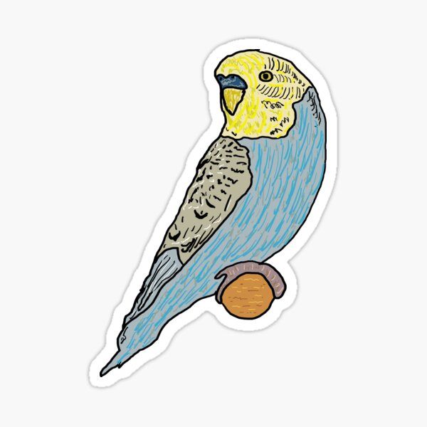 "Budgie" Sticker for Sale by Mark-Ewbie | Redbubble