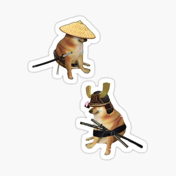 "cheems samurai doge meme thots hunter " Sticker for Sale by redakhatib ...