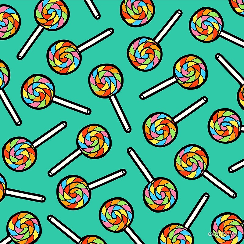 "Rainbow Lollipop Pattern" by evannave | Redbubble