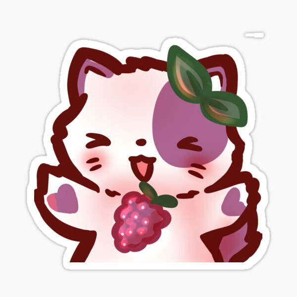"Fluffy Grape Kitty Cheers" Sticker for Sale by NauticalSorbet | Redbubble