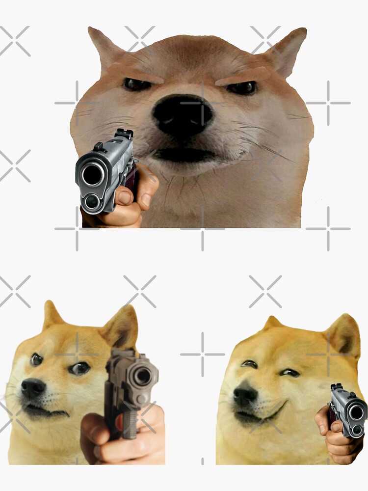 "Cheems Doge Gun Sticker Pack" Sticker for Sale by redakhatib | Redbubble