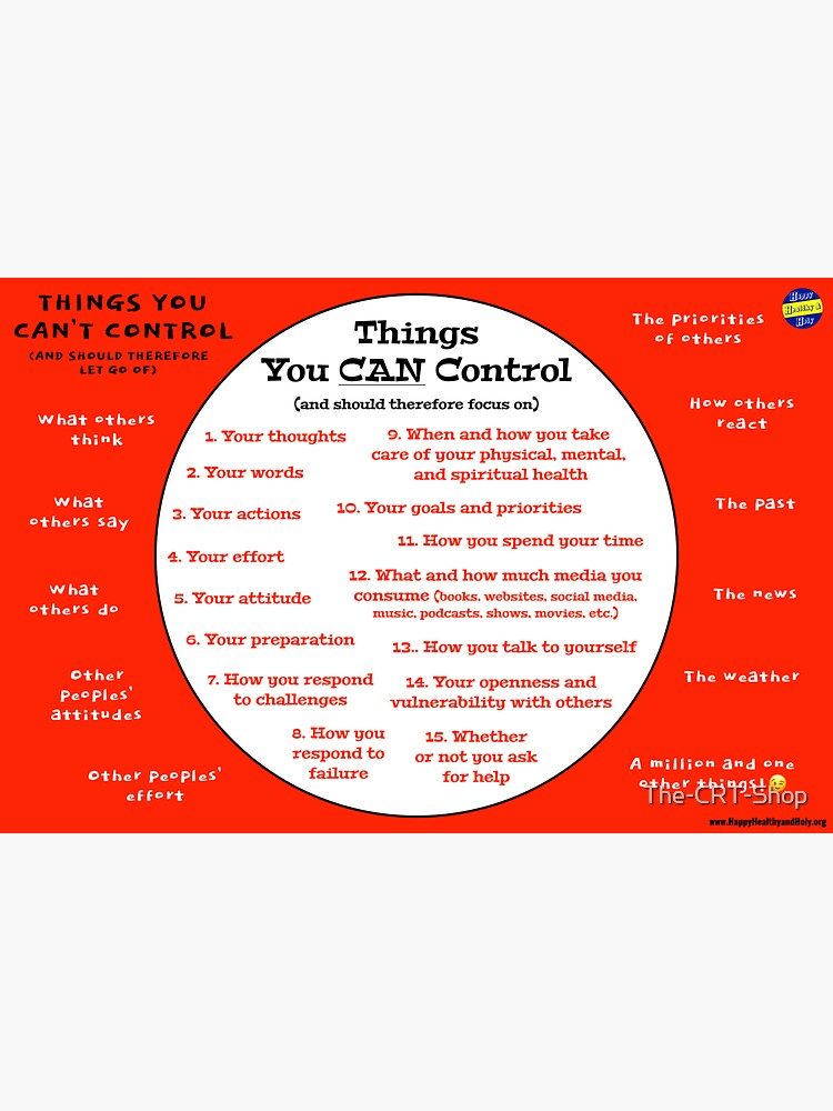 "Control What You Can Control - RED" Sticker for Sale by The-CRT-Shop ...