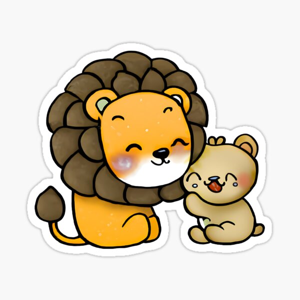 "Lion cuddles bear" Sticker for Sale by phys | Redbubble
