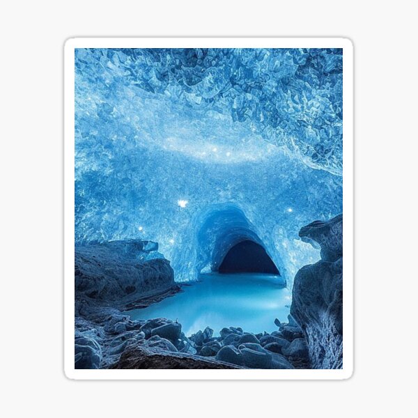 "Blue Ice Cave #1" Sticker for Sale by YoyaCreations | Redbubble