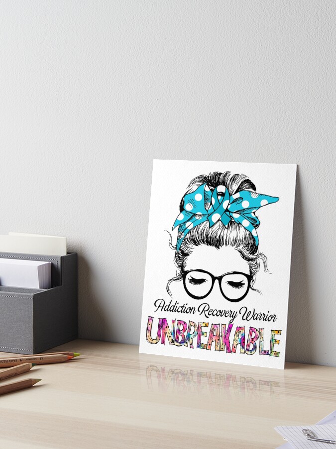 "Addiction Recovery Warrior - UNBREAKABLE - Addiction Recovery Ribbon ...