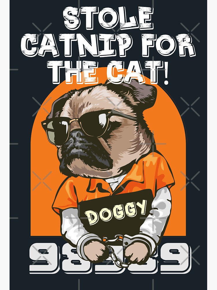 "Guilty Pug As Charged Funny Dog Meme- I stole catnip for the cat ...