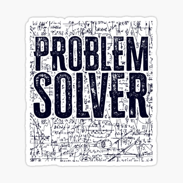 "Problem Solver: Complicated Diagrams of Equations - Navy" Sticker for ...