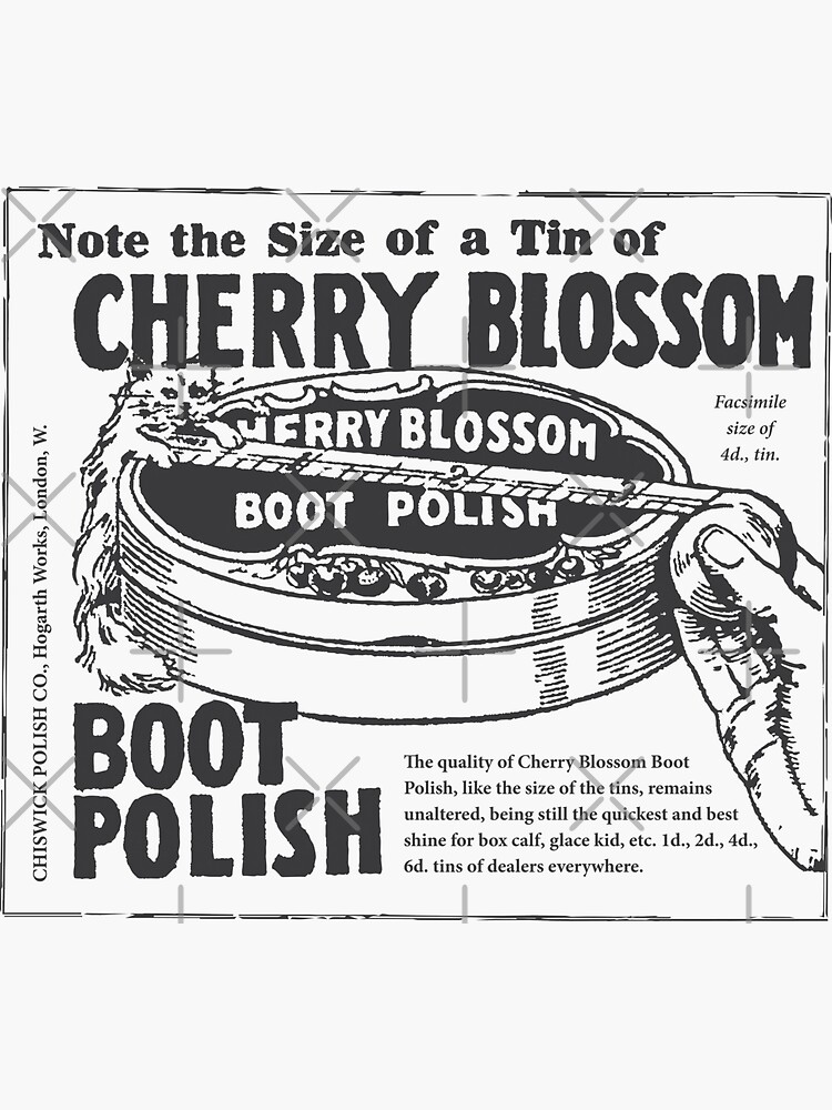 "Cherry Blossom - Boot Polish" Sticker for Sale by friggsakes | Redbubble