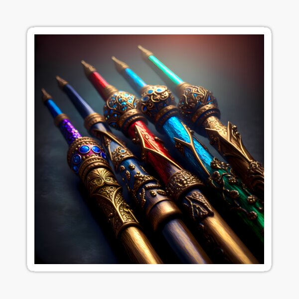 "Detailed Magic Wands" Sticker for Sale by i-ImagineArtist | Redbubble