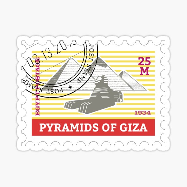 "Timbre postal Pyramids Of Giza" Sticker for Sale by Skizo-Housee ...
