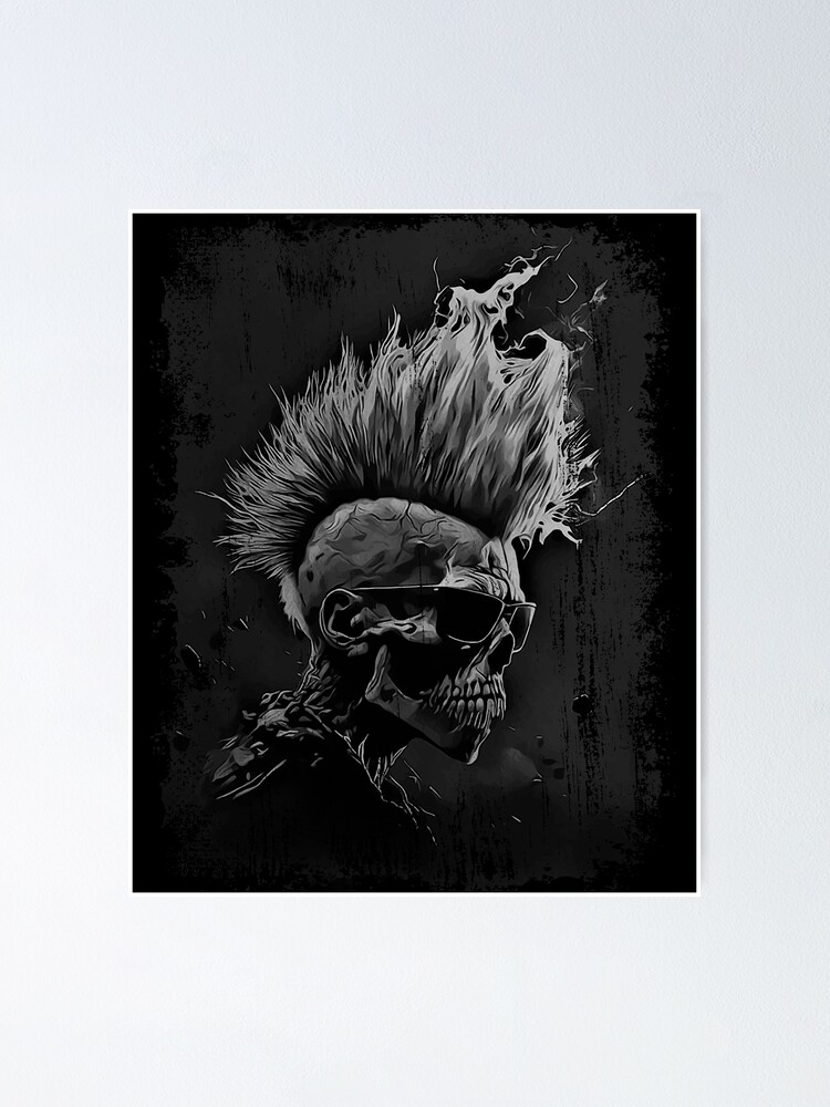 "Apocalyptic Punk Zombie Heavy Metal Skull" Poster by drizzd | Redbubble