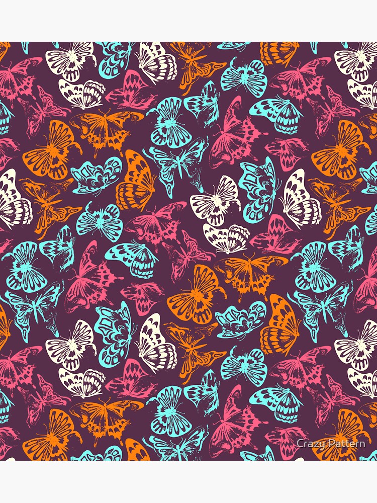 "butterflies print design and sticker pack" Sticker for Sale by ...