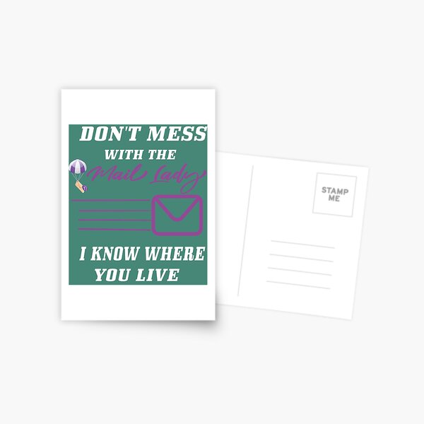 "FUNNY MAILWOMAN ART FOR POSTAL WORKER MAIL CARRIER" Postcard for Sale ...