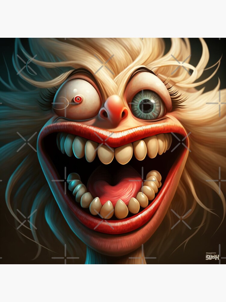 "Wacky goofy funny face design V4" Sticker for Sale by GlobalMatrixAI ...