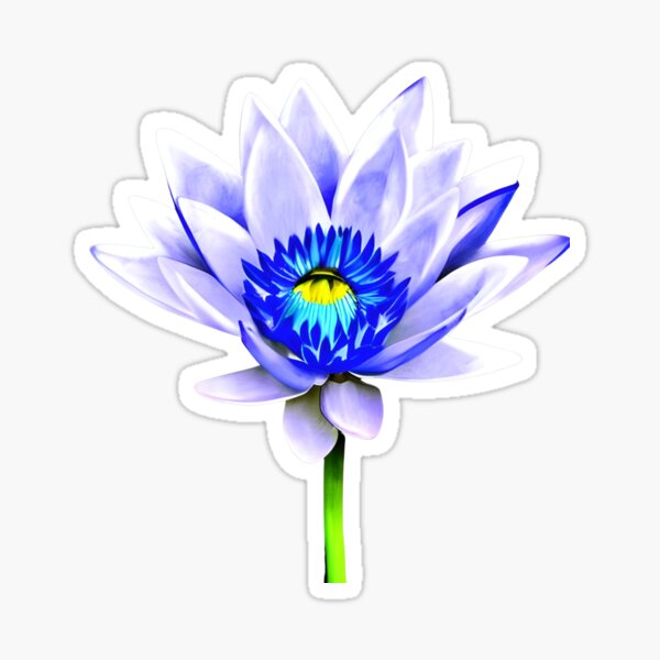 "Blue lotus flower artwork" Sticker for Sale by gramizzia | Redbubble