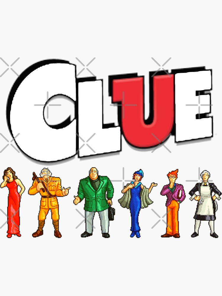 "Clue Board Game" Sticker for Sale by Roubika | Redbubble