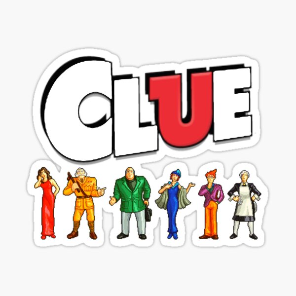 "Clue Board Game" Sticker for Sale by Roubika | Redbubble