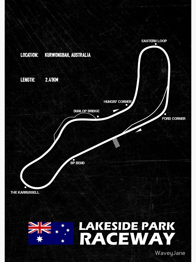 "Lakeside Park Raceway Map" Sticker for Sale by WaveyJane | Redbubble