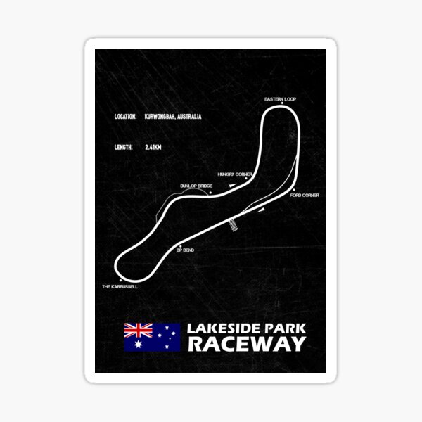 "Lakeside Park Raceway Map" Sticker for Sale by WaveyJane | Redbubble