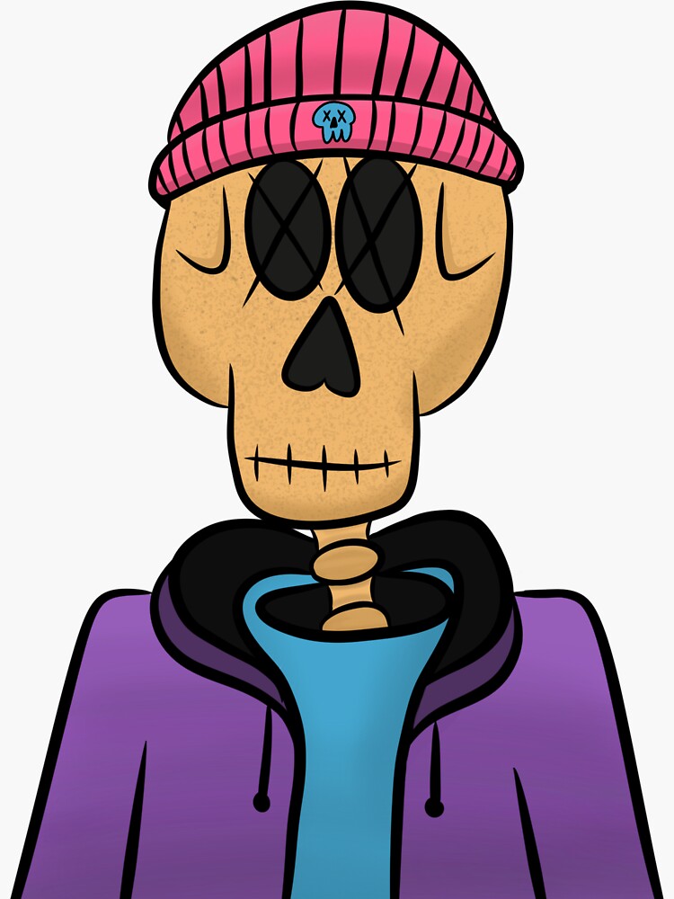 "Skull guy" Sticker for Sale by XavierNicholls | Redbubble