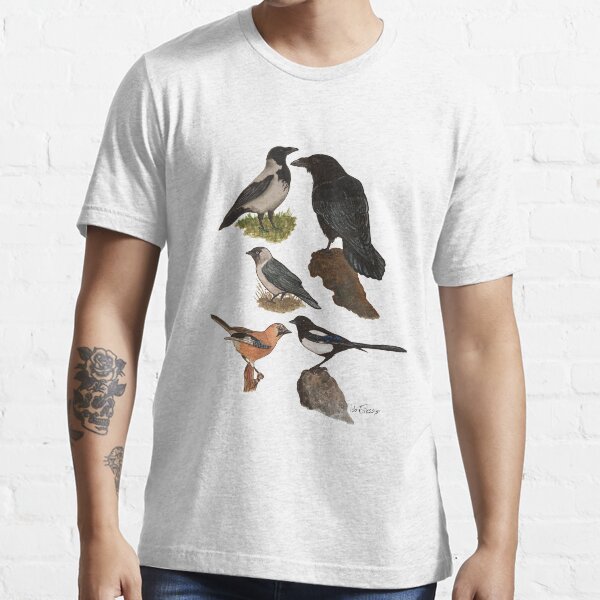 "Corvidae birds " T-shirt for Sale by idaeriksson | Redbubble | corvidae t-shirts - corvids t ...