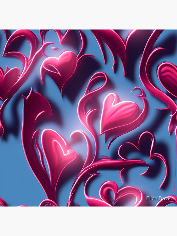 "Heart Ivy Stylized Romantic Pattern" Sticker for Sale by Ecvetsy ...