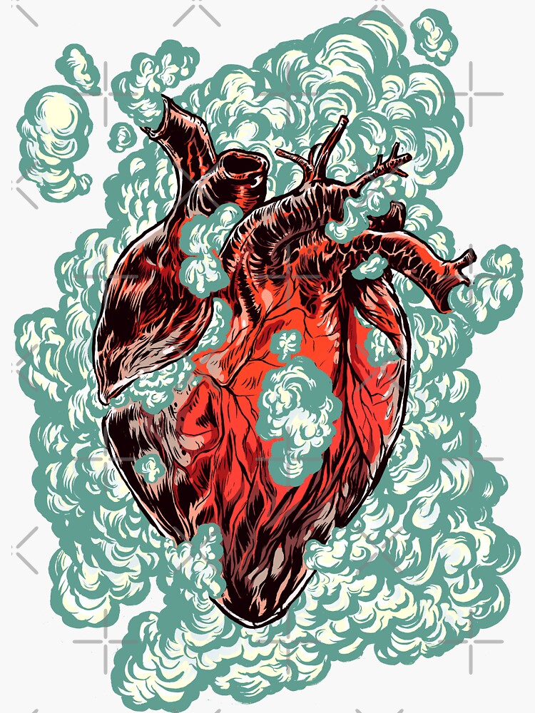 "Heart Explosion" Sticker by cucubaou | Redbubble